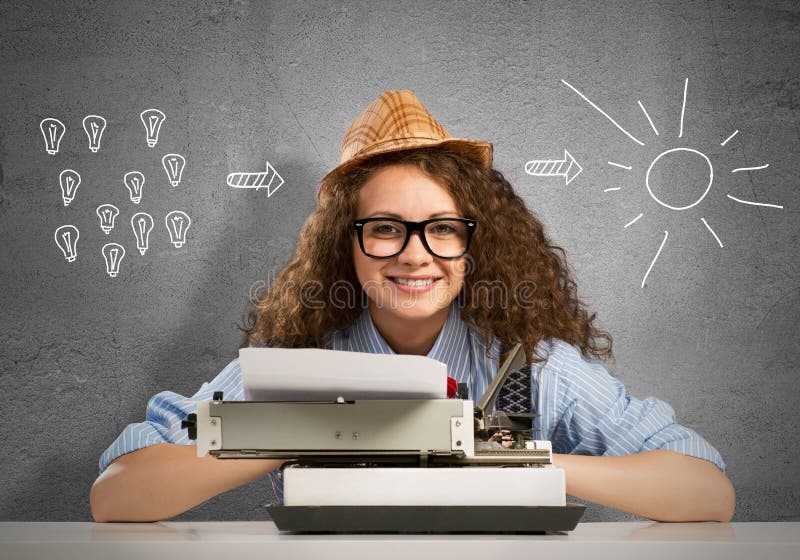 Woman writer stock photo. Image of angry, newspaper, fantasy - 48295426