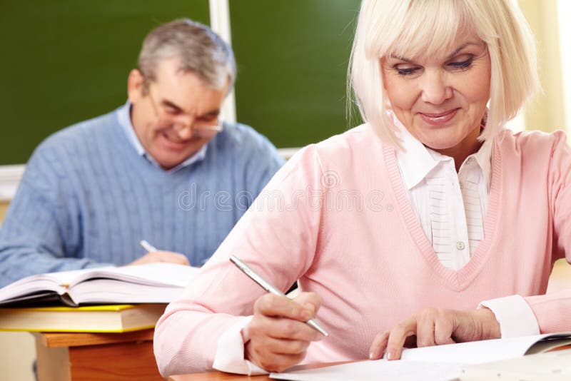 Woman writing stock photo. Image of portrait, person - 25940724