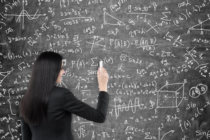Writing Formulas on the Blackboard Stock Photo - Image of interest ...
