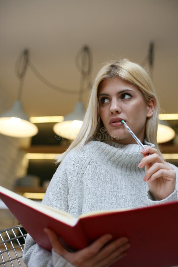 Woman Writing in Her Diary. Stock Photo - Image of copy, cover: 98422890