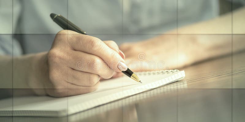 Woman Writing Notebook Geometric Pattern Stock Photos - Free & Royalty ...