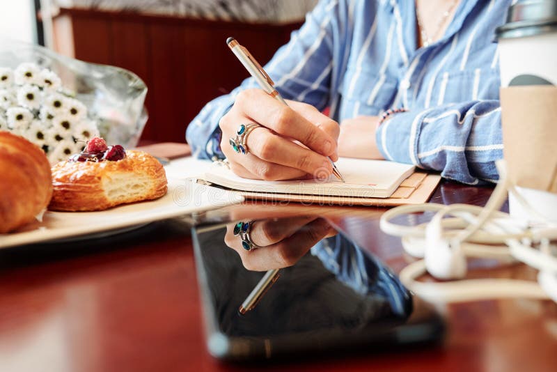 Woman Writing Plans in Diary Stock Photo - Image of student, education ...