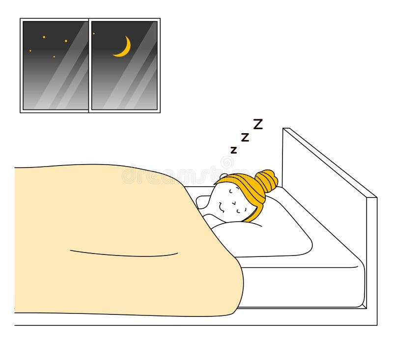 Young Woman Mama Deep Sleep Stock Illustration - Illustration of ...