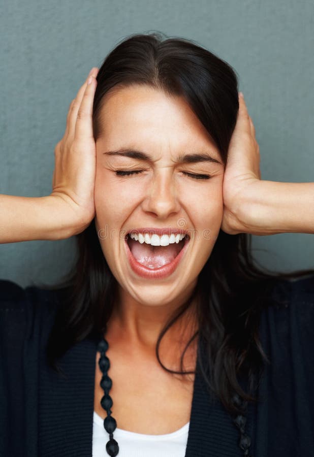 Woman Yelling in Frustration Stock Photo - Image of girl, casual: 18020232