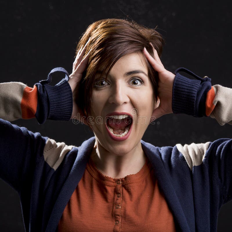 Woman yelling stock photo. Image of beauty, girl, crazy - 33117128