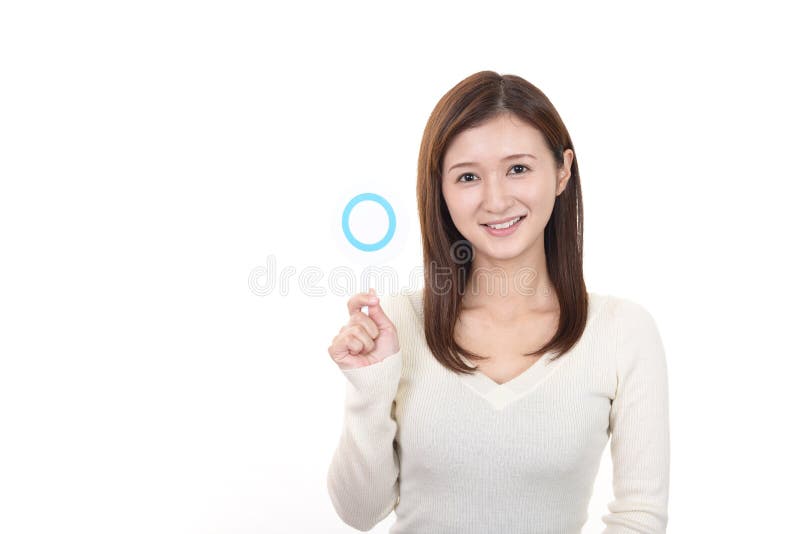 Woman with a Yes sign stock image. Image of answer, people - 139043361