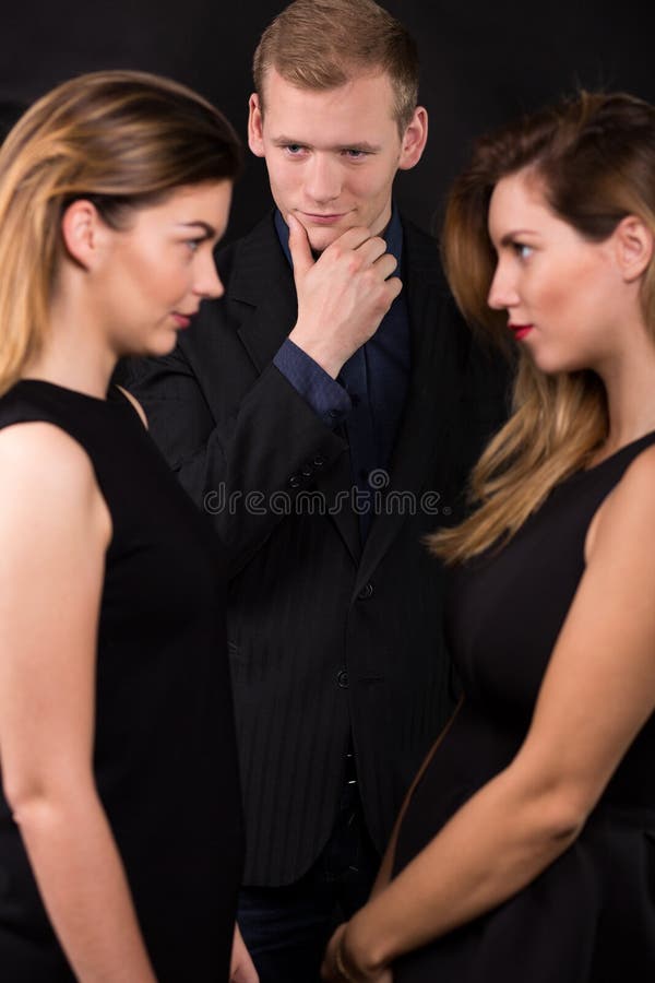 Womanizer and Two Jealous Lovers Stock Image - Image of betrayal, lover ...