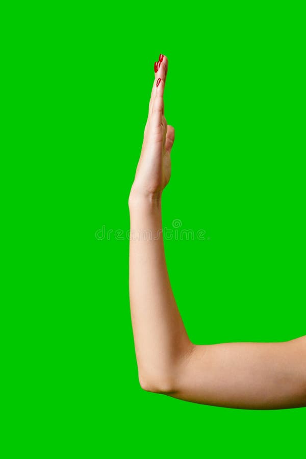 Womans Arm Hand Sign Raised in the Air Stock Image - Image of alone ...