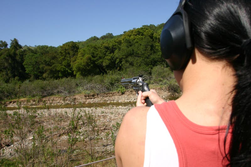 Womans day at the range stock photo. Image of target, guns - 985196