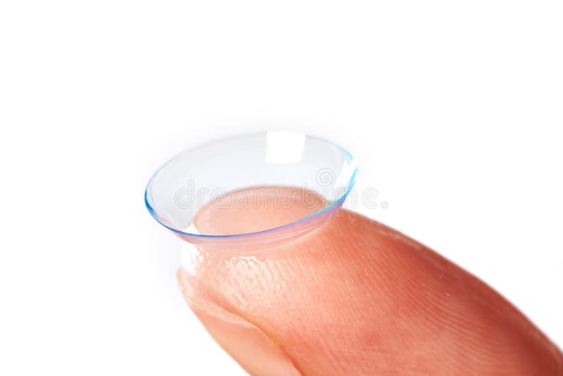 Womans Finger with Contact Lens Stock Photo - Image of focus ...