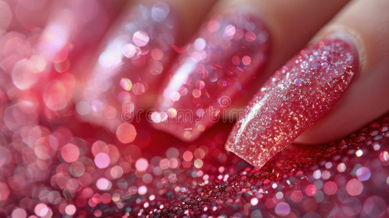 Womans Hand With Pink Glitter Stock Image Image Of Glamour Embellished 316069195