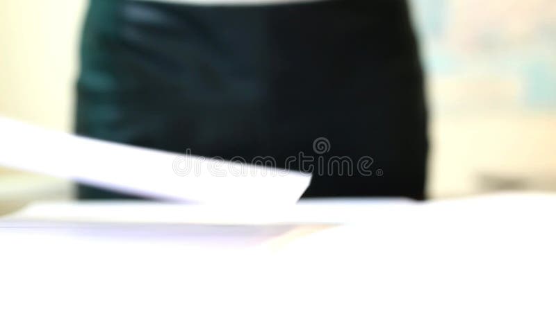 Womans Hand Put Stamps on Blank Forms in the Office Stock Footage ...