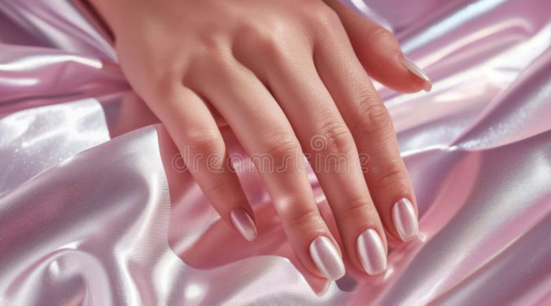 A Womans Hand with Silver Hand. Stock Photo - Image of style, salon ...