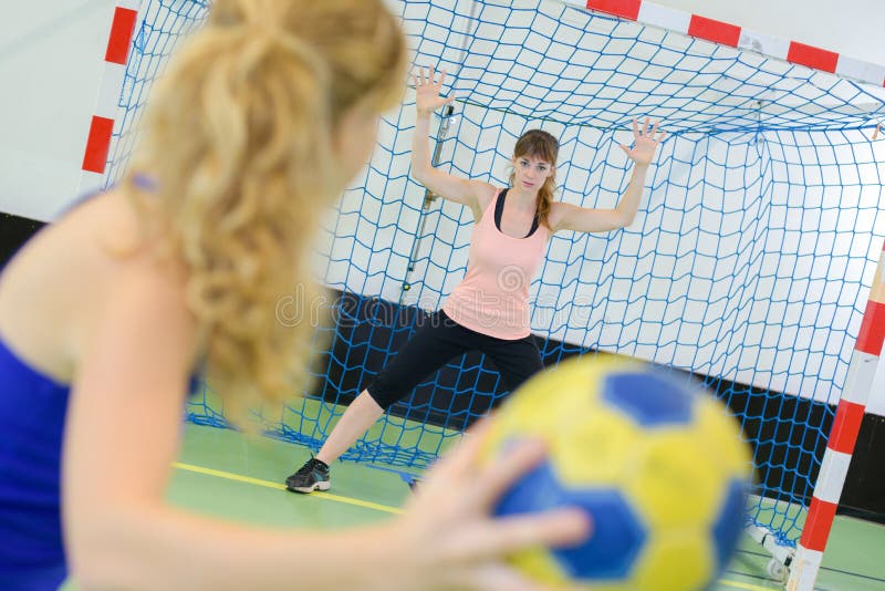 Womans Handball Shooting Practice Stock Image - Image of fitness, women ...