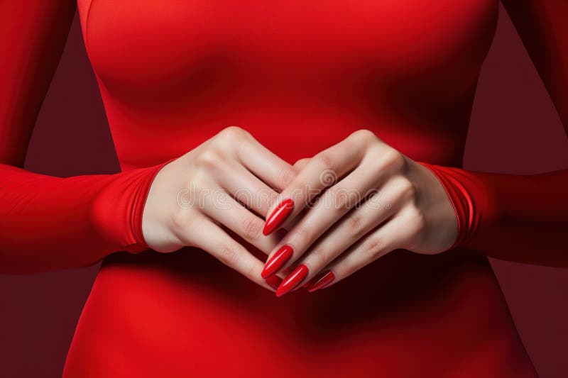 Womans Hands Holding Red Manicures Stock Image Image Of Style