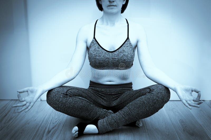 Womans Hands Practicing Yoga And Meditation Positions Stock Image