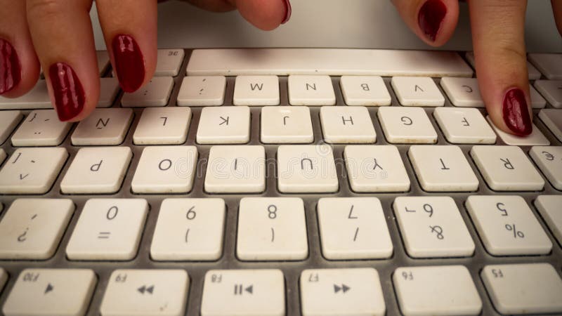 Womans Hands Typing on Computer Keyboard Stock Video - Video of ...