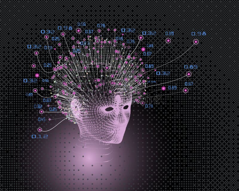 Womans Head Grid. Big Data Concept. Abstract Artificial Intelligence ...