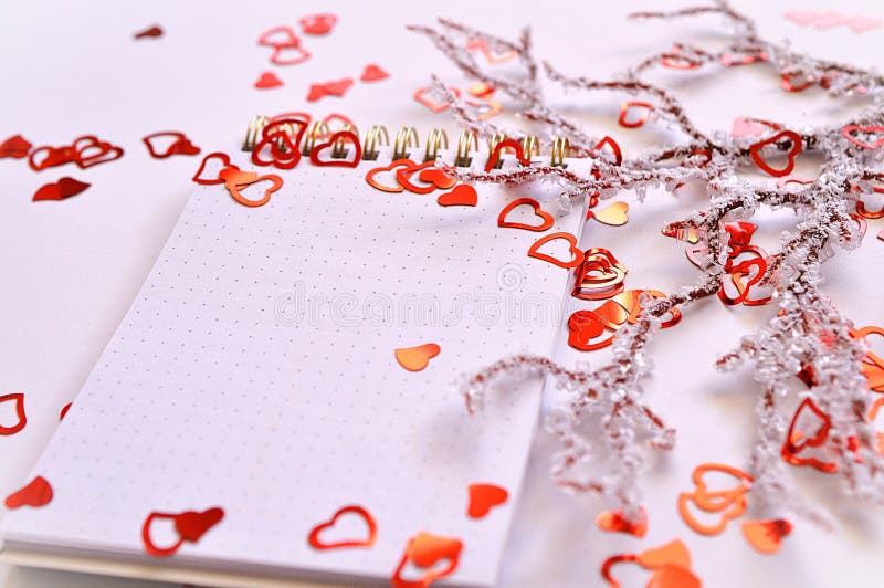 Empty Notepad with Romantic Winter Background Stock Illustration ...