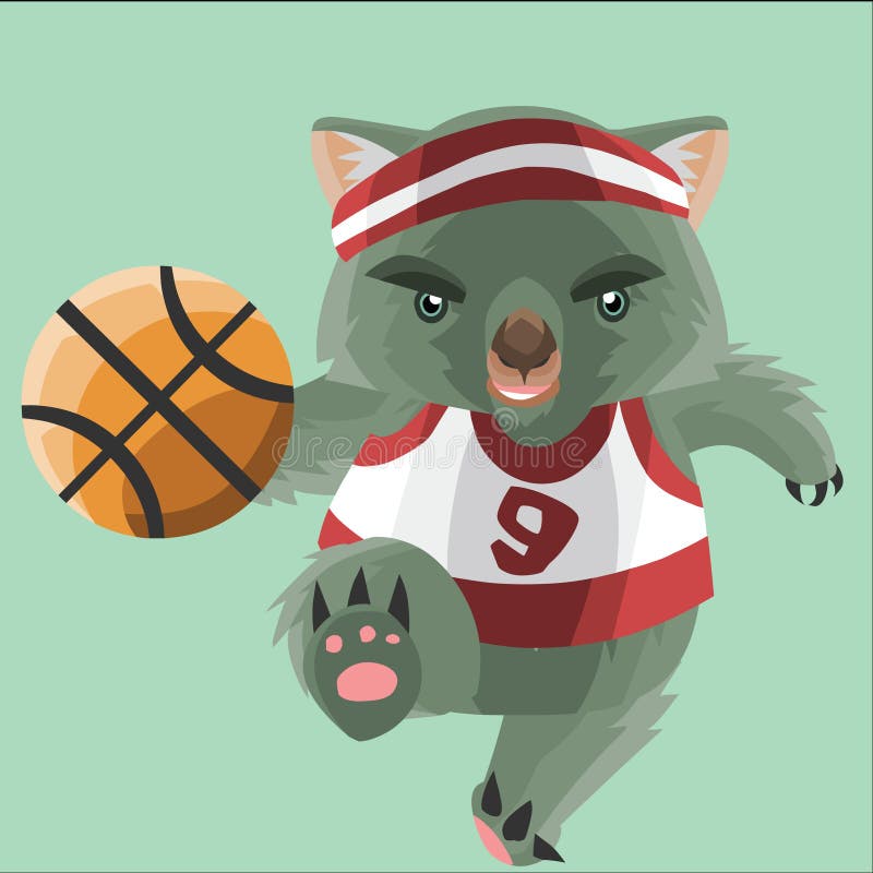 Wombat Basketball Player. Vector Illustration Decorative Design Stock ...