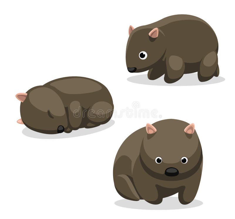 Wombat Cartoon Vector Illustration 2 Stock Vector - Illustration of ...