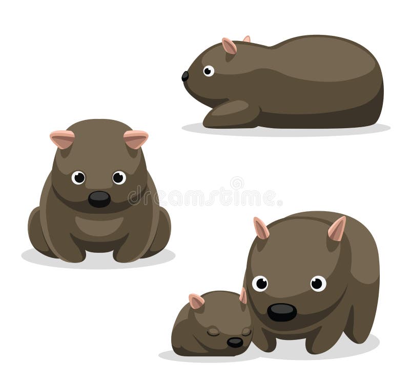 Wombat Cartoon Vector Illustration 2 Stock Vector - Illustration of ...