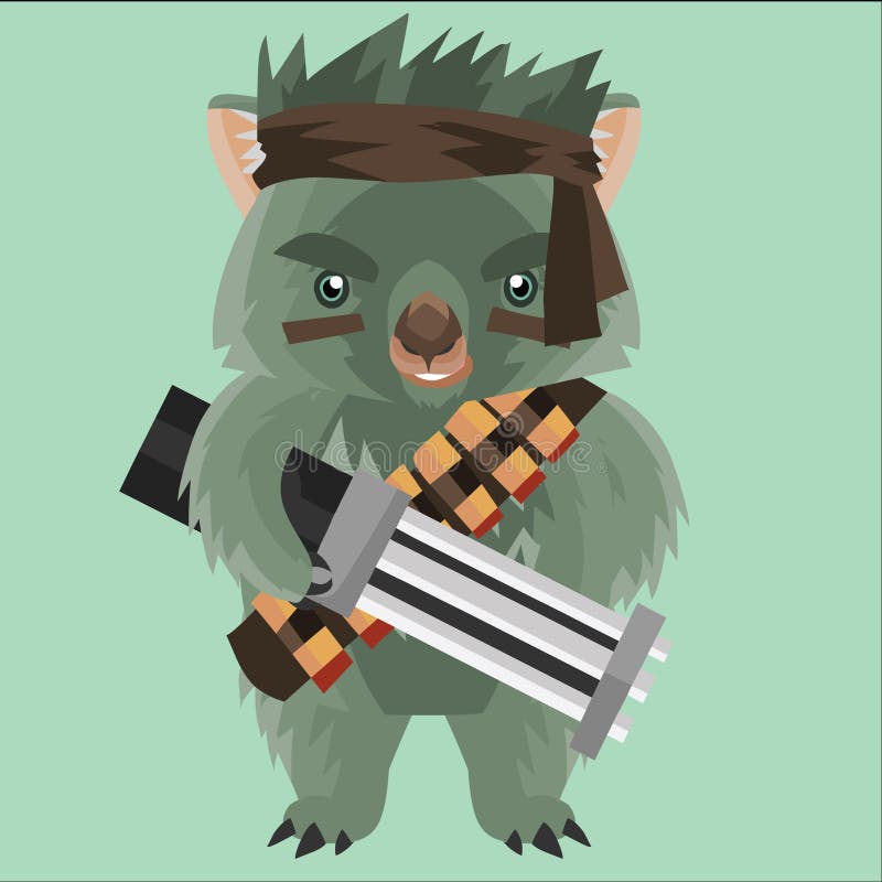 Wombat Fighter. Vector Illustration Decorative Design Stock Vector ...