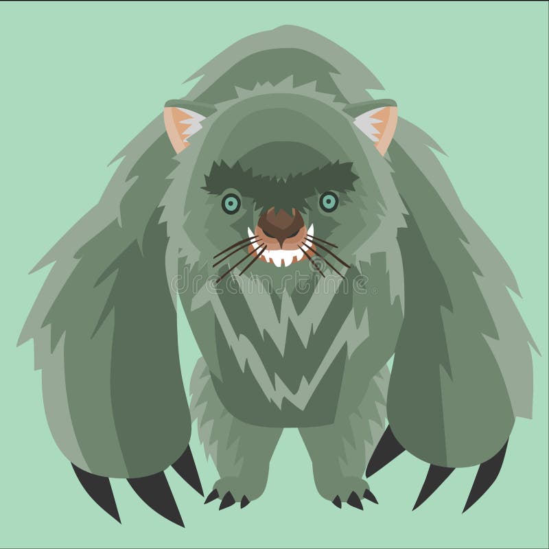 Wombat Monster and Tasmanian Devil Warrior. Vector Illustration ...