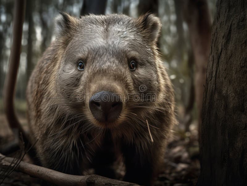 Wombat Portrait Created with Generative AI Technology Stock ...