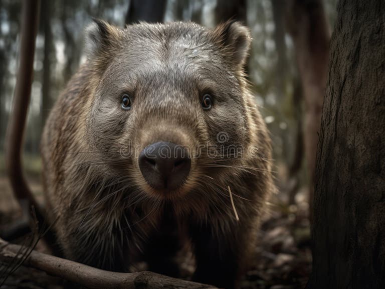 Wombat Portrait Created with Generative AI Technology Stock ...