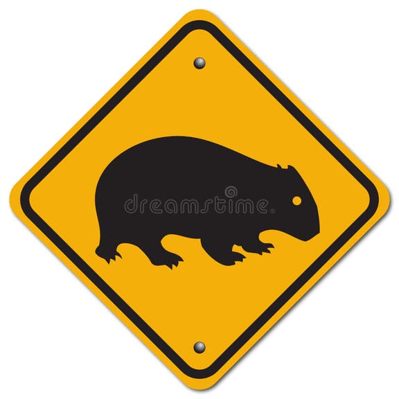 Wombat sign stock vector. Illustration of walk, nation - 6131452