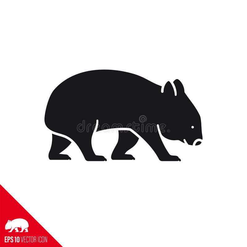 Wombat vector glyph icon stock vector. Illustration of mammal - 268815349