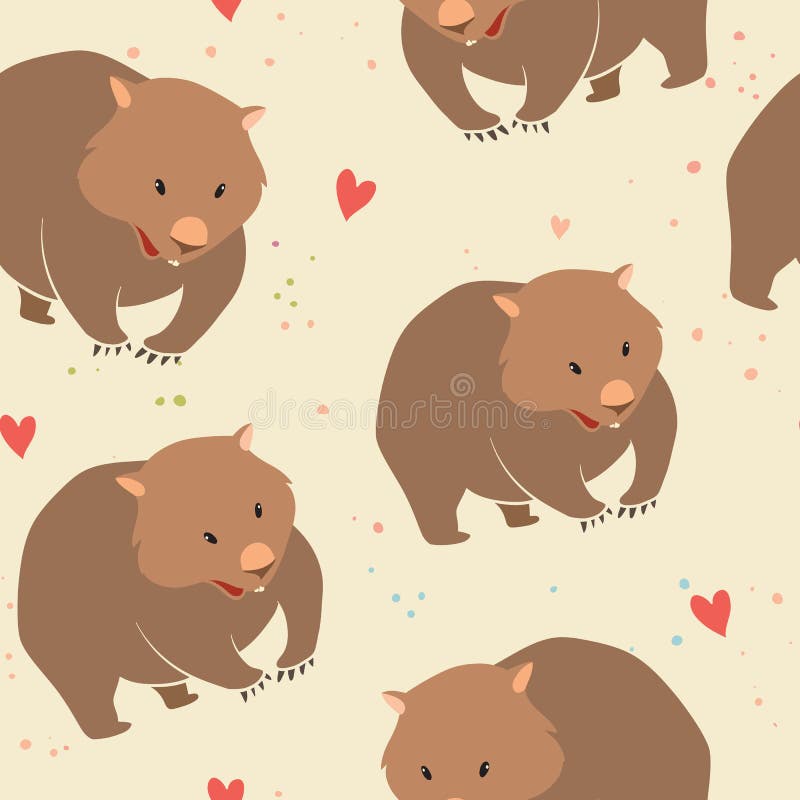 Wombat Wallpaper 2 stock vector. Illustration of mammal - 92734448