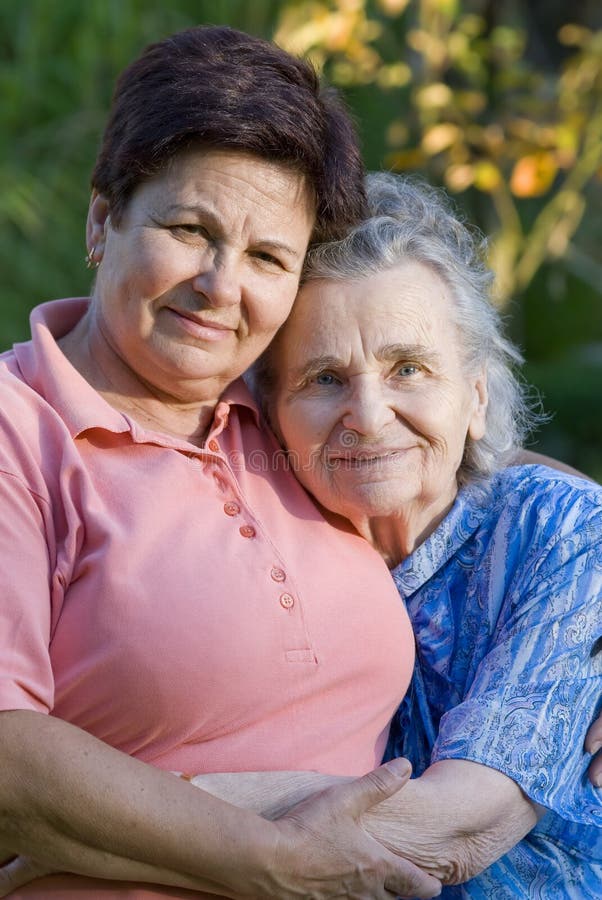 Young Woman and Her Grandma Stock Image - Image of brunette, adore: 3176647