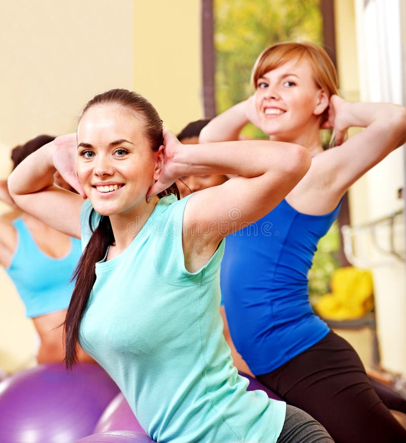 Women in aerobics class. stock photo. Image of female - 28696196