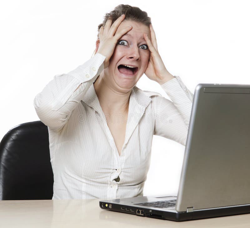 Stressed Nervous Businesswoman in Her Office Stock Image - Image of ...