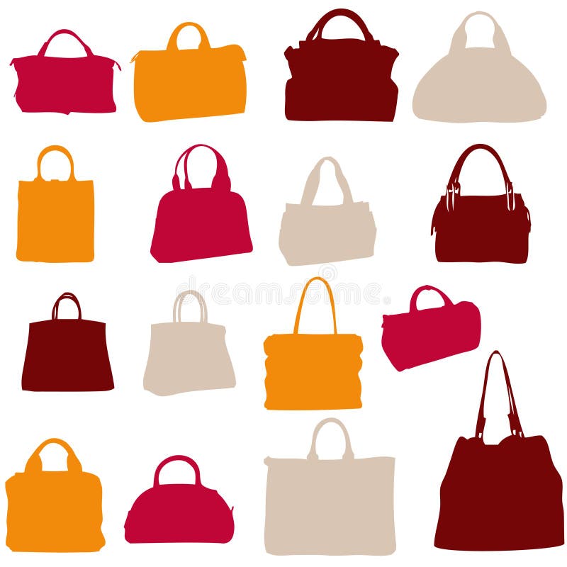 Women bags silhouette stock vector. Illustration of clothing - 24477688