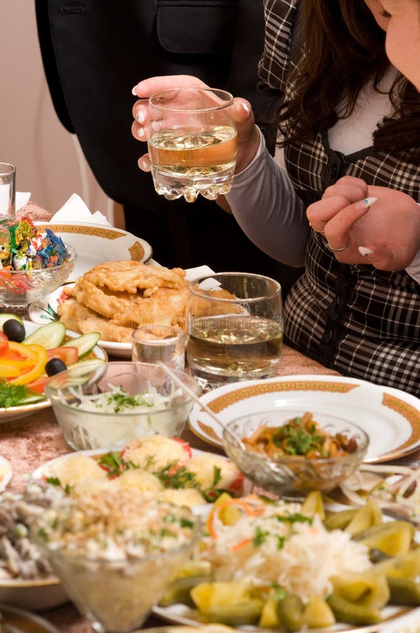 Women on a banquet. stock image. Image of food, female - 7596017