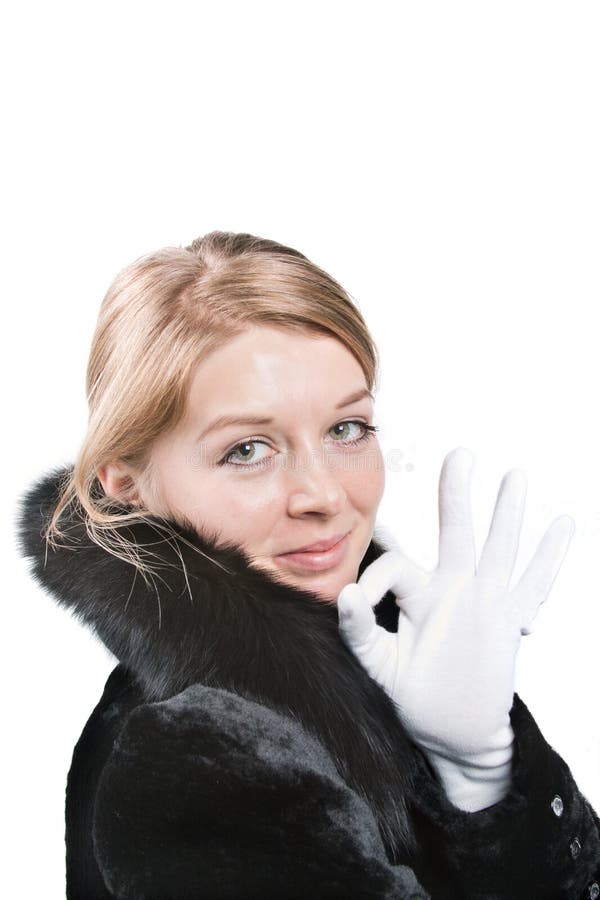 Woman in black fur coat stock image. Image of cold, beautiful - 13161839