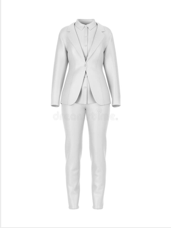 Women Blaze White Business Suit Stock Illustration - Illustration of ...