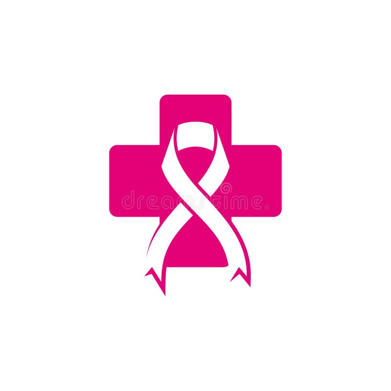 Women Breast Cancer Logo. Diagnosis with Stethoscope Stock Vector ...