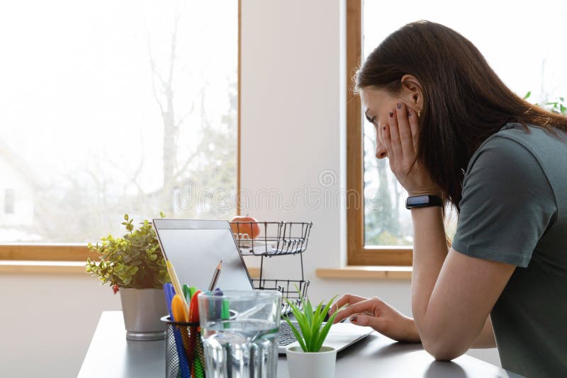 Women Browsing in Internet by Using a Mouse Pad. Working from Home a ...