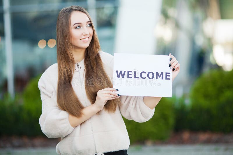 A Business Man with a Poster Stock Image - Image of joyful, corporate ...
