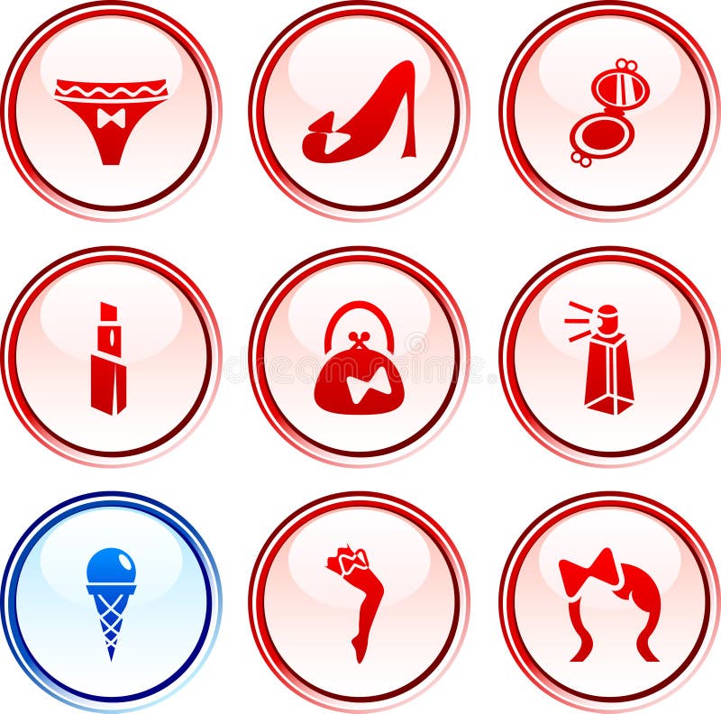 Women buttons. stock vector. Illustration of white, colored - 12286651