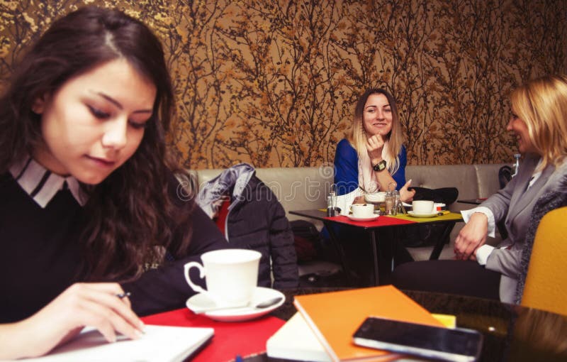 Women in cafe stock image. Image of coffee, break, businesswoman - 62634469