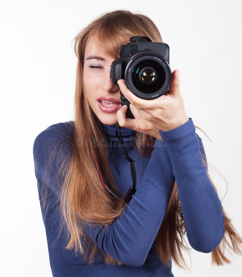 Women with camera stock image. Image of holding, photographer - 26395355