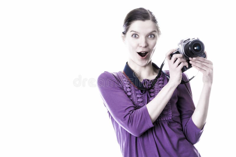 Women with camera stock photo. Image of cheerful, cool - 29614360