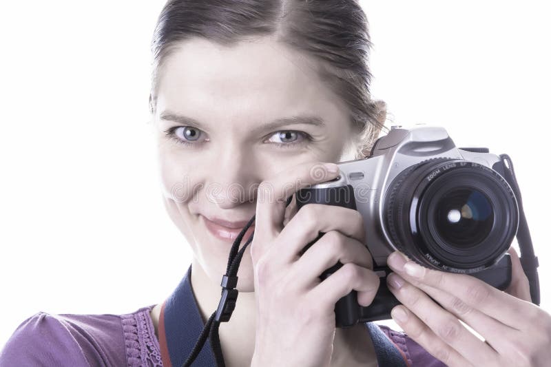 Women with camera stock photo. Image of caucasian, front - 29614462