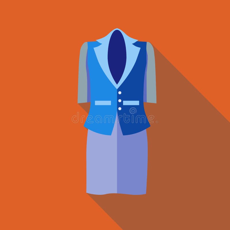 Women Classic Suit Icon, Flat Style Stock Illustration - Illustration ...