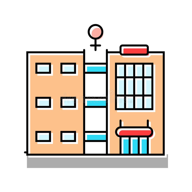 Women Clinic Gynecologist Color Icon Vector Illustration Stock